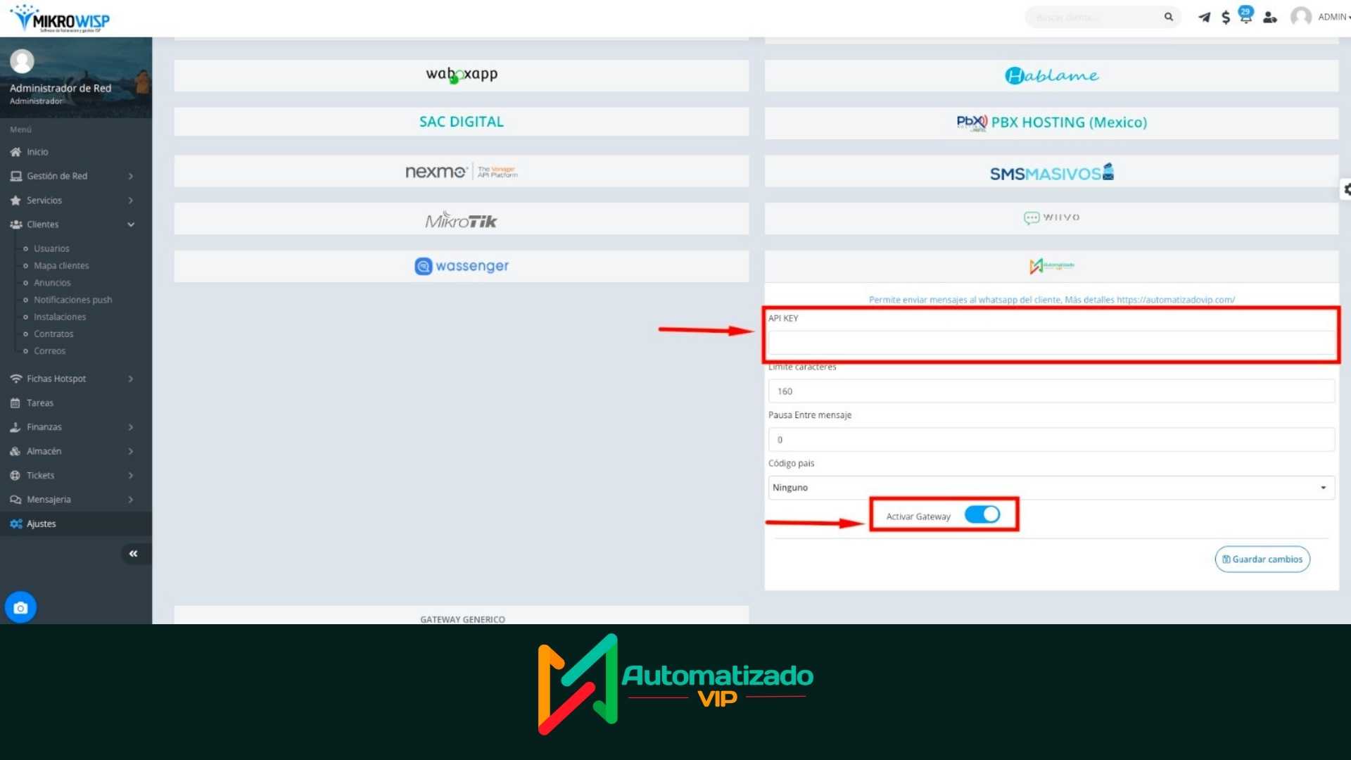 Documentacion AutomatizadoVIP - SMS, WhatsApp, Email!